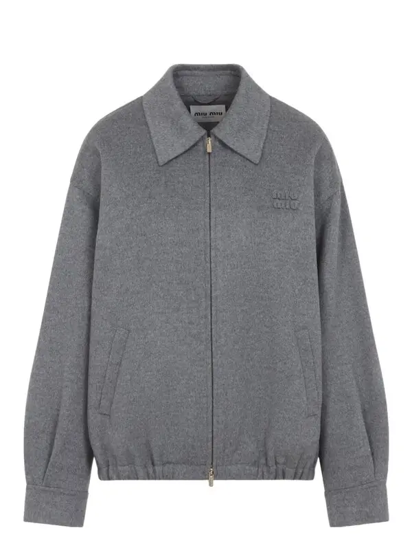 Miu Miu Double Cashmere Blouson Jacket - Grey