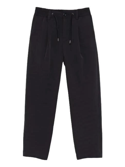 Herno Drawstring Trousers With Ruffle Detail - Black