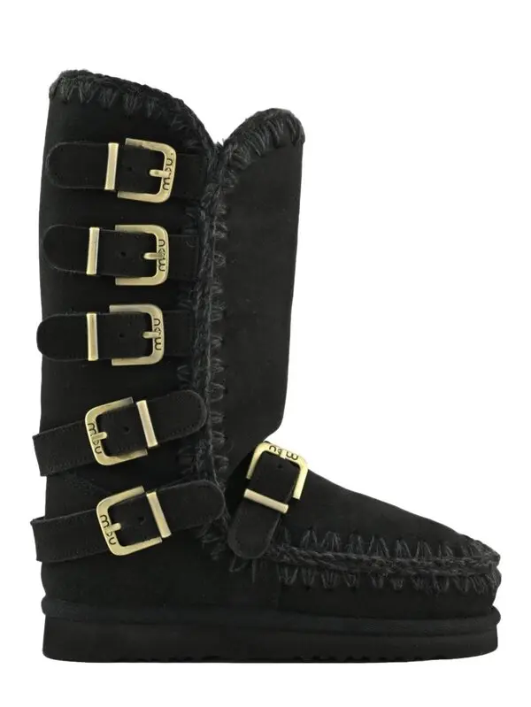 Mou Eskimo Buckle Strap Boots - Black