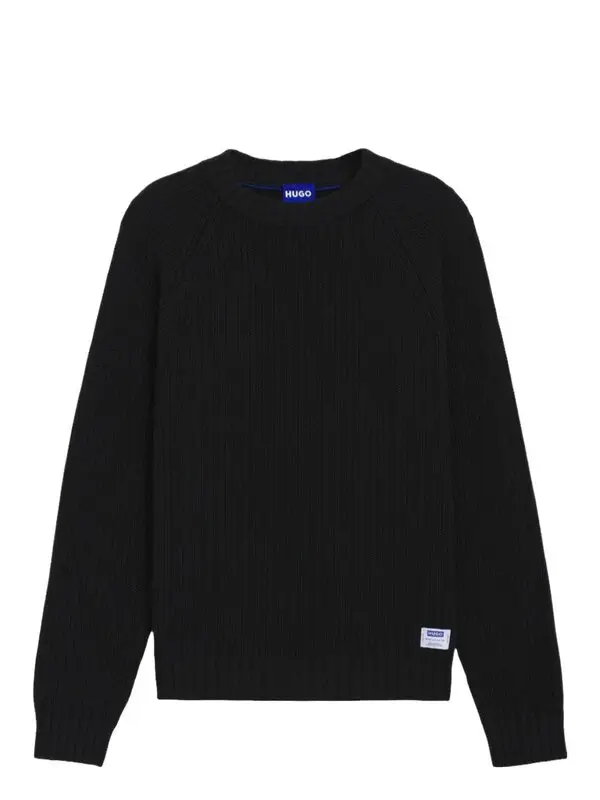 Hugo Boss Rib-knit Cotton Sweater - Black