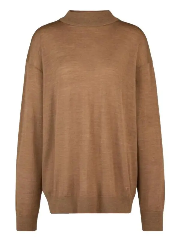 TOD'S Round Neck Pullover With Embroidered Lettering - Brown
