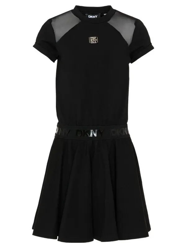 Dkny Mesh-panel A-line Dress - Black