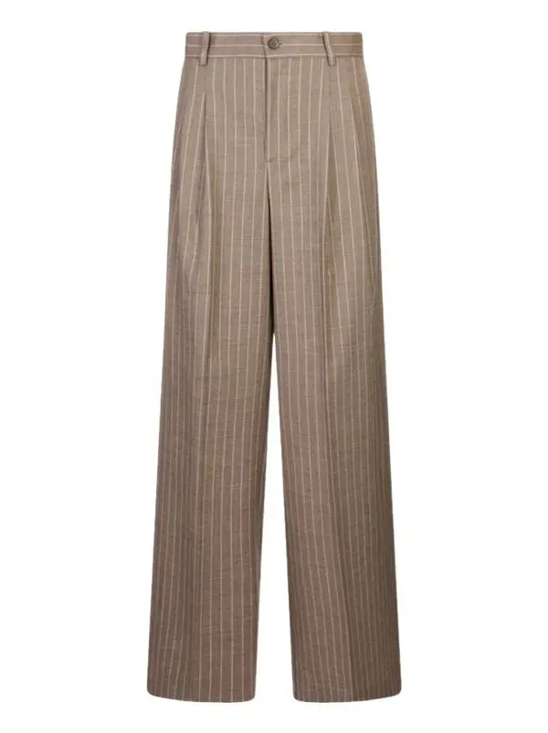 P.a.r.o.s.h Pinstripe Pleated Trousers - Brown