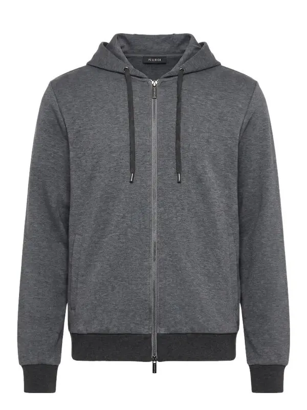 Peserico Zip-up Hooded Casual Jacket - Black