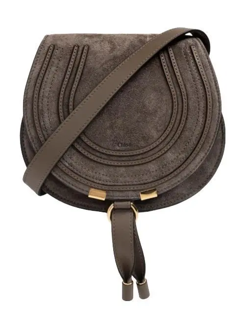 Chloé Marcie Small Saddle Shoulder Bag - Grey