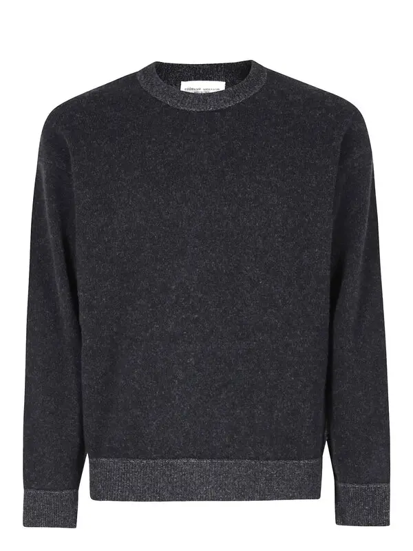 ROBERTO COLLINA Crew Neck Long Sleeve Knit Top - Navy