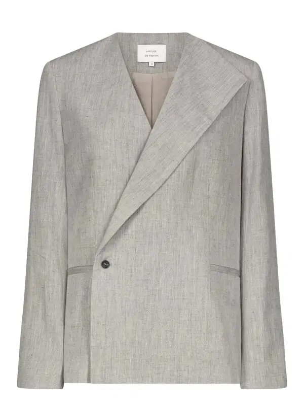 Loulou De Saison Asymmetric Button Blazer - Grey