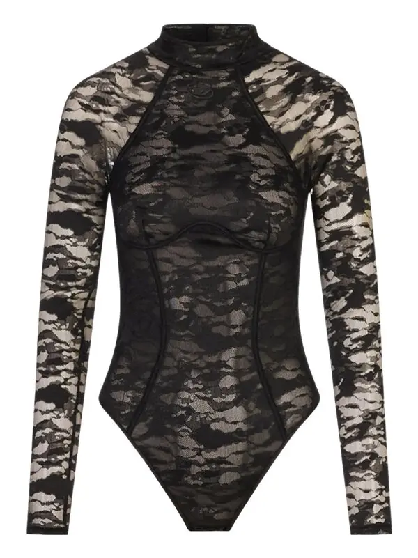DIESEL® Long-sleeve High-neck Bodysuit - Black