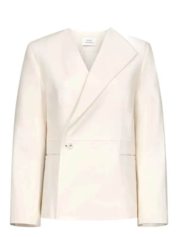 Loulou De Saison Paoli Asymmetric Leather Jacket - Ivory
