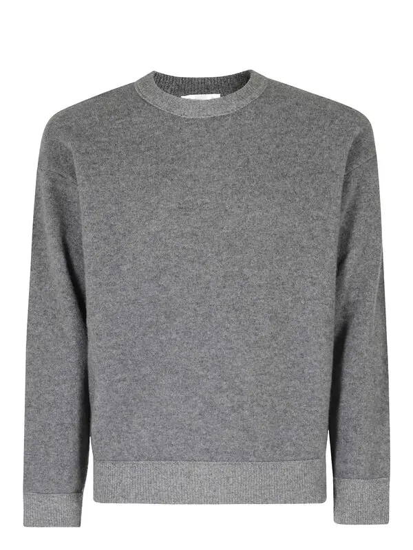 ROBERTO COLLINA Crew Neck Long Sleeve Knit Top - Gray