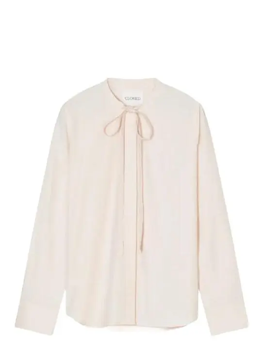 Closed Bow-tie Blouse - White