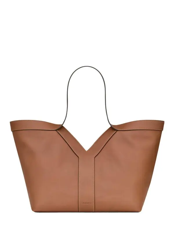 Saint Laurent Y Small Tote In Leather - Brown