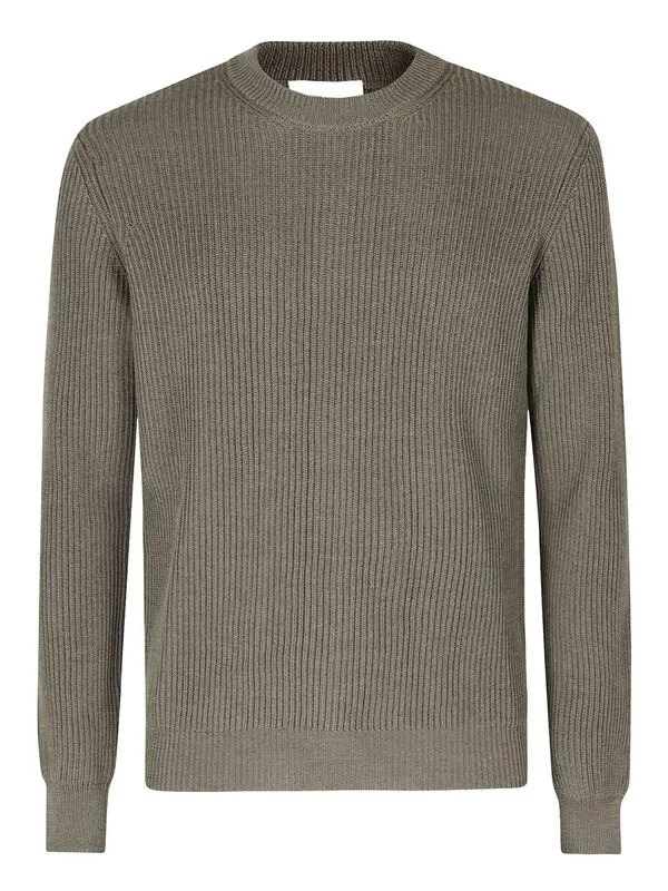 ROBERTO COLLINA Crew Neck Long Sleeve Sweater - Gray