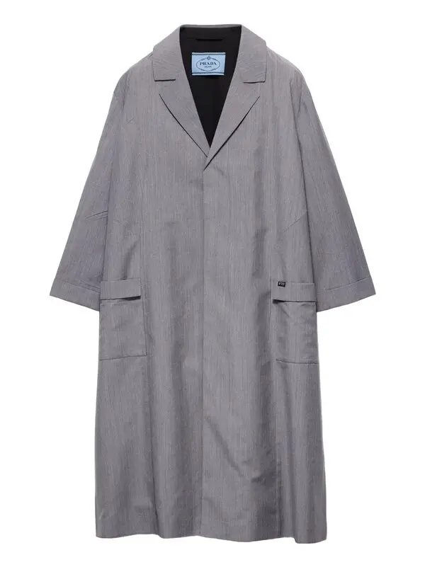 Prada Single-breasted Light Mohair Coat - Gray