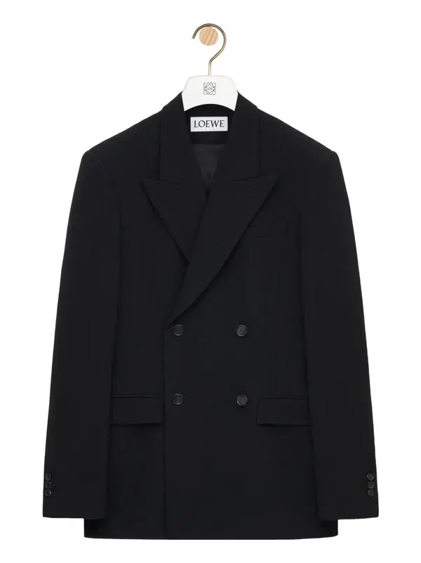 Loewe Double-breasted Jacket In Wool - Black