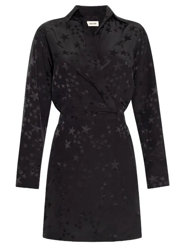 Zadig&Voltaire Long-sleeve Star Jacquard Dress - Black