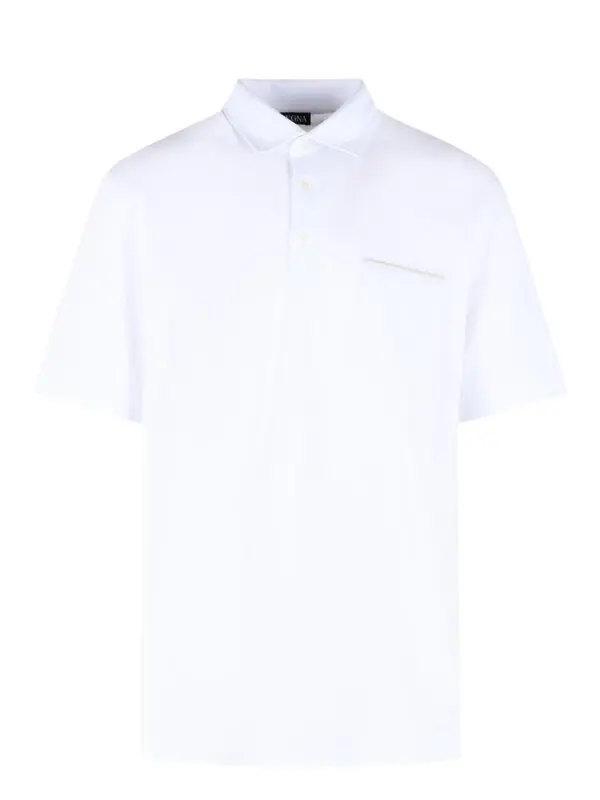 Zegna Pocket Detail Polo Shirt - White