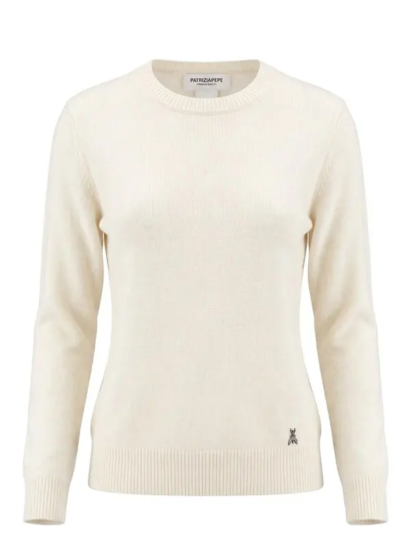 Patrizia Pepe Cashmere Sweater With Logo Plaque - No