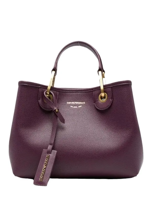 Emporio Armani Logo-print Pebbled Tote Bag - Multicolor