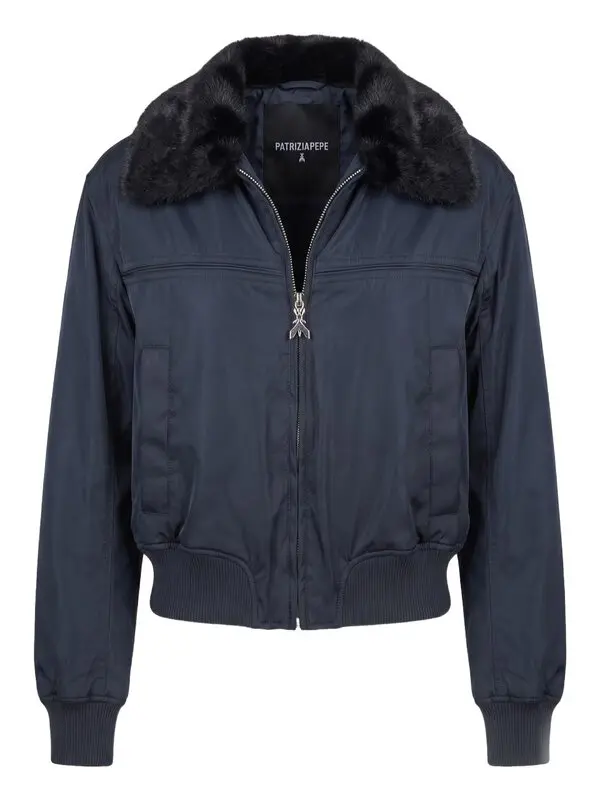 Patrizia Pepe Faux-fur Collar Bomber Jacket - No
