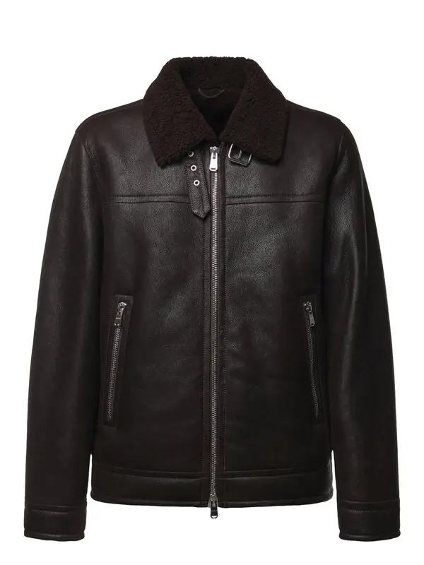 DONDUP Shearling Biker Jacket - Black