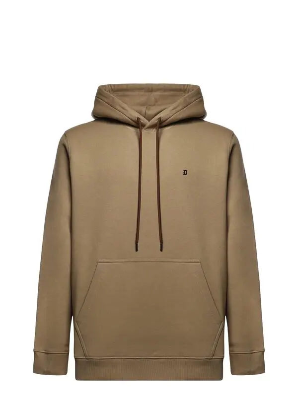 DONDUP Logo-embroidered Drawstring Hoodie - Brown
