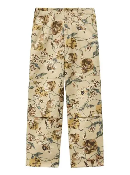 Kenzo Floral Wide-leg Jeans - Light Brown