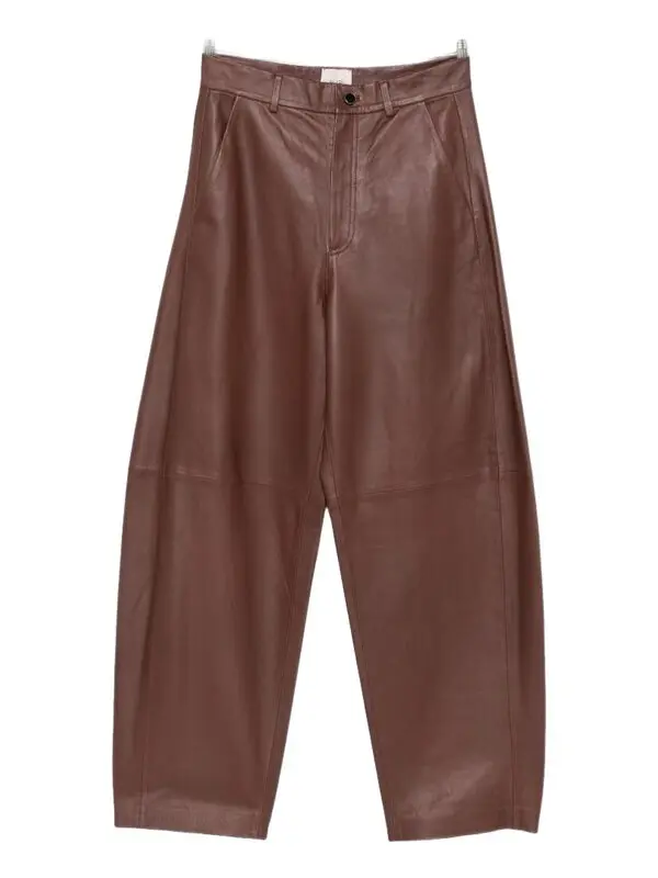 ALYSI Belt-loop Leather Trousers - Red