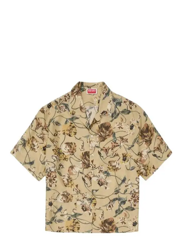 Kenzo Floral Short-sleeve Shirt - Light Brown