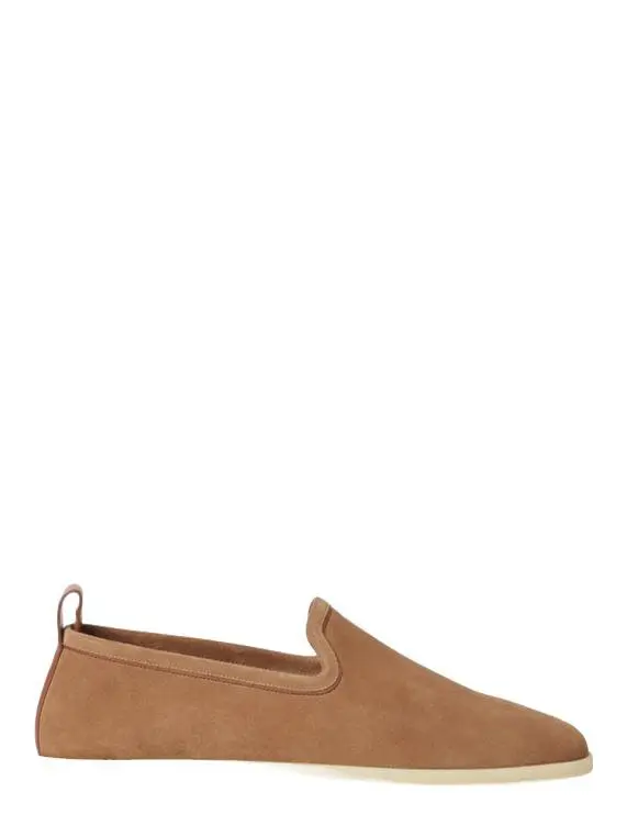 Loro Piana Venice Pull-tab Loafers - Dark Birch