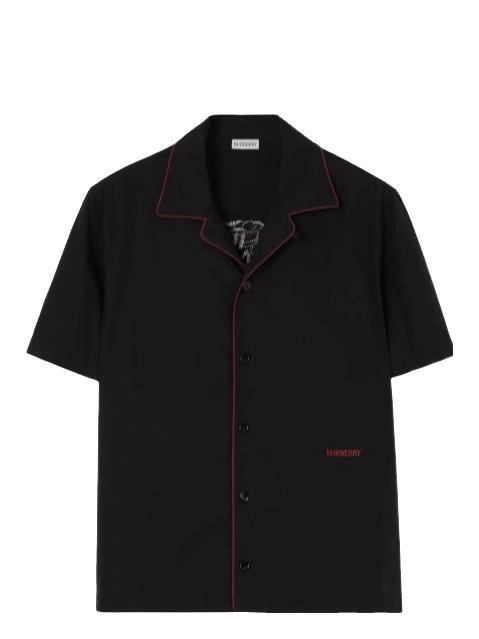 Burberry Relaxed Fit Knight Heart Cotton Shirt - Black