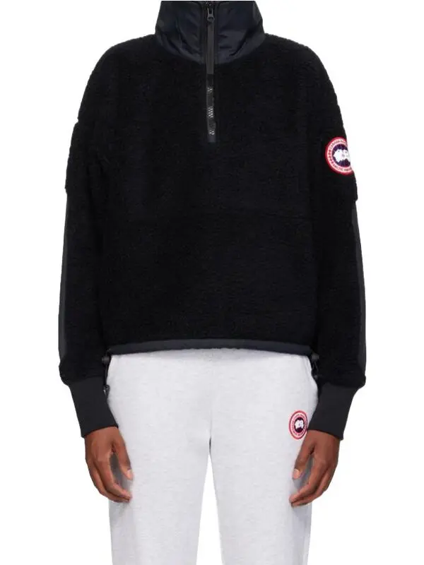 Canada Goose Stand Collar Zip-up Fleece Hoodie - Black