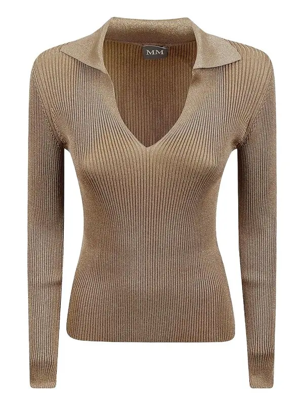Max Mara V-neck Long-sleeved Ribbed Jumper - No