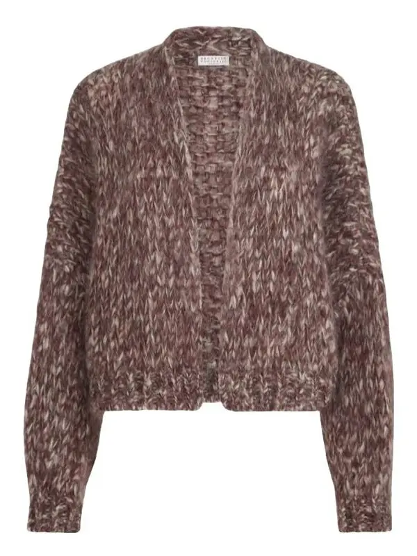 Brunello Cucinelli Malfilé Mohair Cardigan - Purple