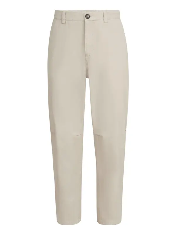 Brunello Cucinelli Garment-dyed Peached Cotton Gabardine Trousers - Nude