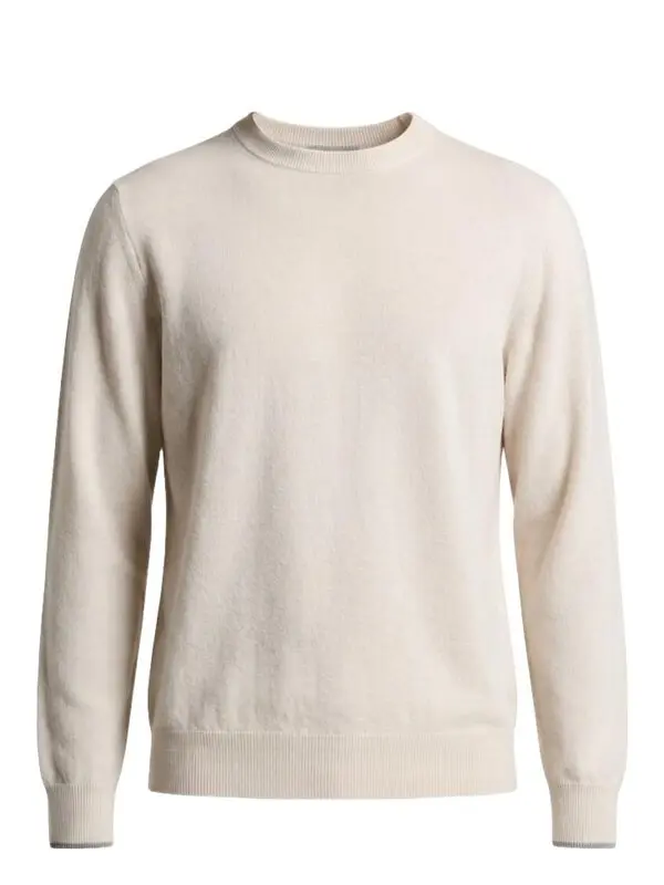 Peserico Crew-neck Long-sleeve Knit Top - White