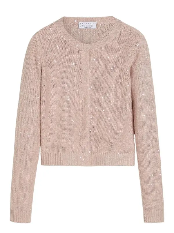 Brunello Cucinelli Sequin Embellished Cardigan - Pink