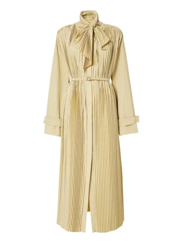 Fendi Beige Pleated Trench Coat - Nude