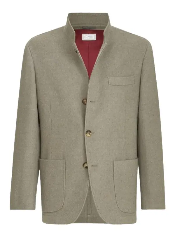 Brunello Cucinelli Lightweight Water-resistant Cashmere Blazer - Militaire