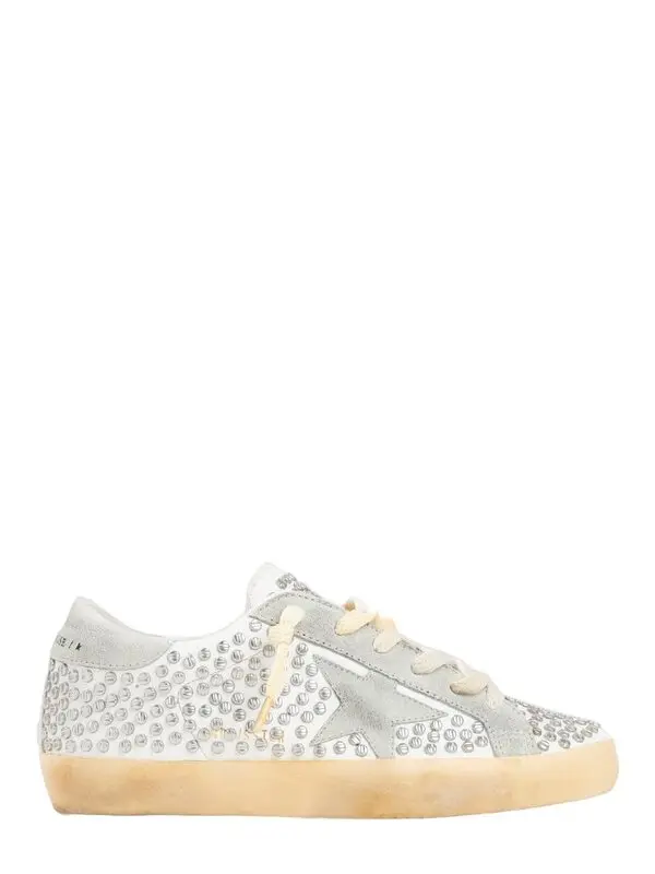 GOLDEN GOOSE Super Star Embellished Lace-up Sneakers - White