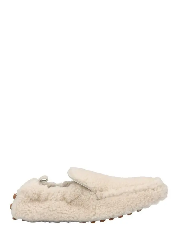 TOD'S Shearling Slip-on Loafers - Nude