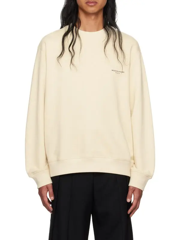 WOOYOUNGMI Round Collar Long Sleeve Sweater - White