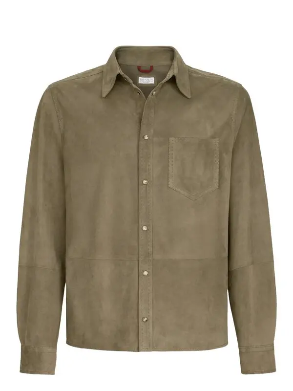 Brunello Cucinelli Suede Overshirt - Brown