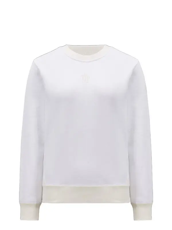 Moncler Logo Detailed Crewneck Sweatshirt - Optical White