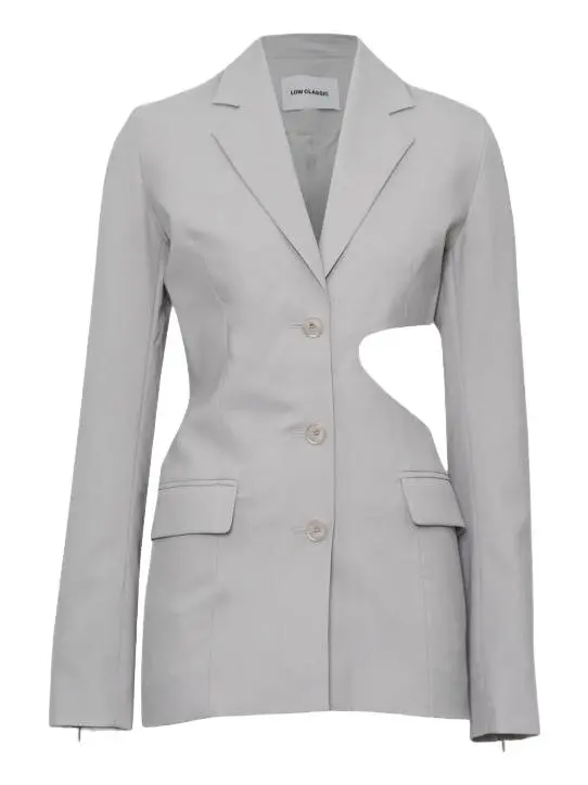 LOW CLASSIC Long Sleeve Cutout Blazer - Gray