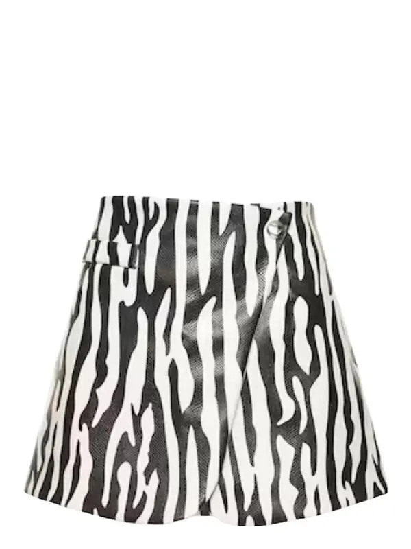 Coperni Zebra Print Miniskirt - White