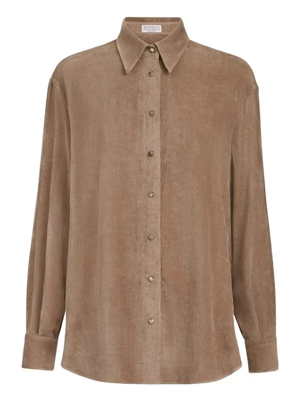 Brunello Cucinelli Button-down Corduroy Shirt - Cappuccino