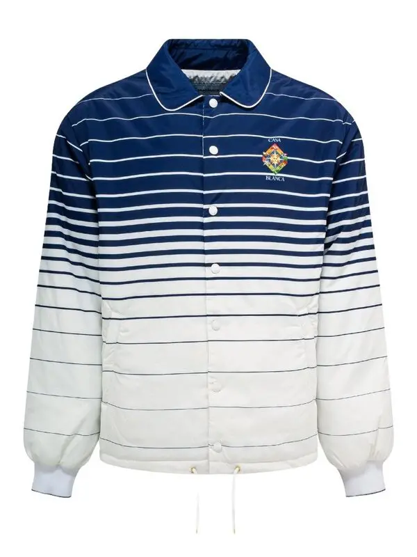Casablanca Striped Jacket With Graphic Print - White