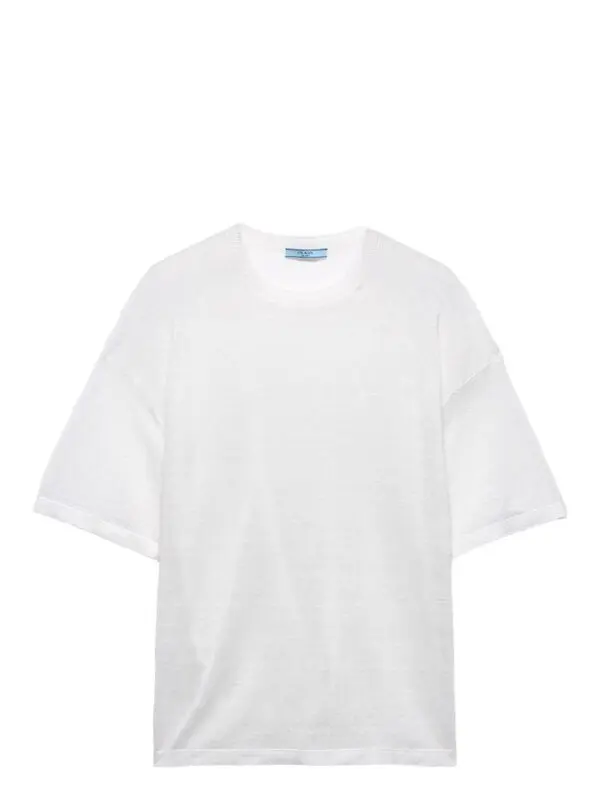 Prada Short-sleeved Linen T-shirt - White