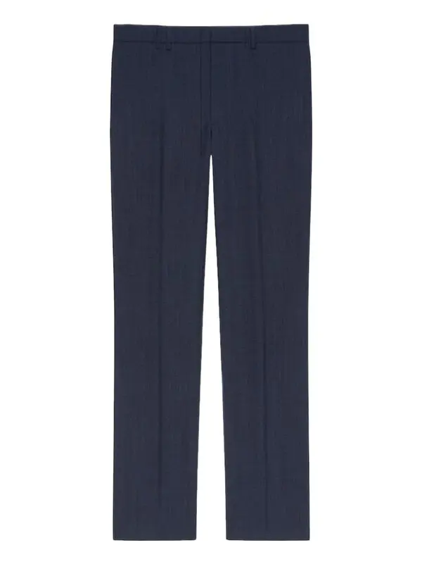 Givenchy Straight Leg Tailored Trousers In Wool - Dark Blue
